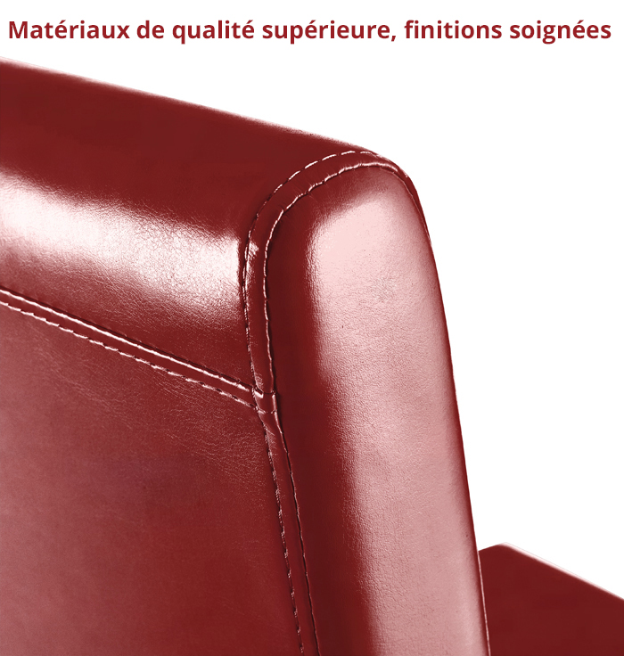 Lot de 4 chaises de salle à manger LITAU. Cuir synthétique brillant ...