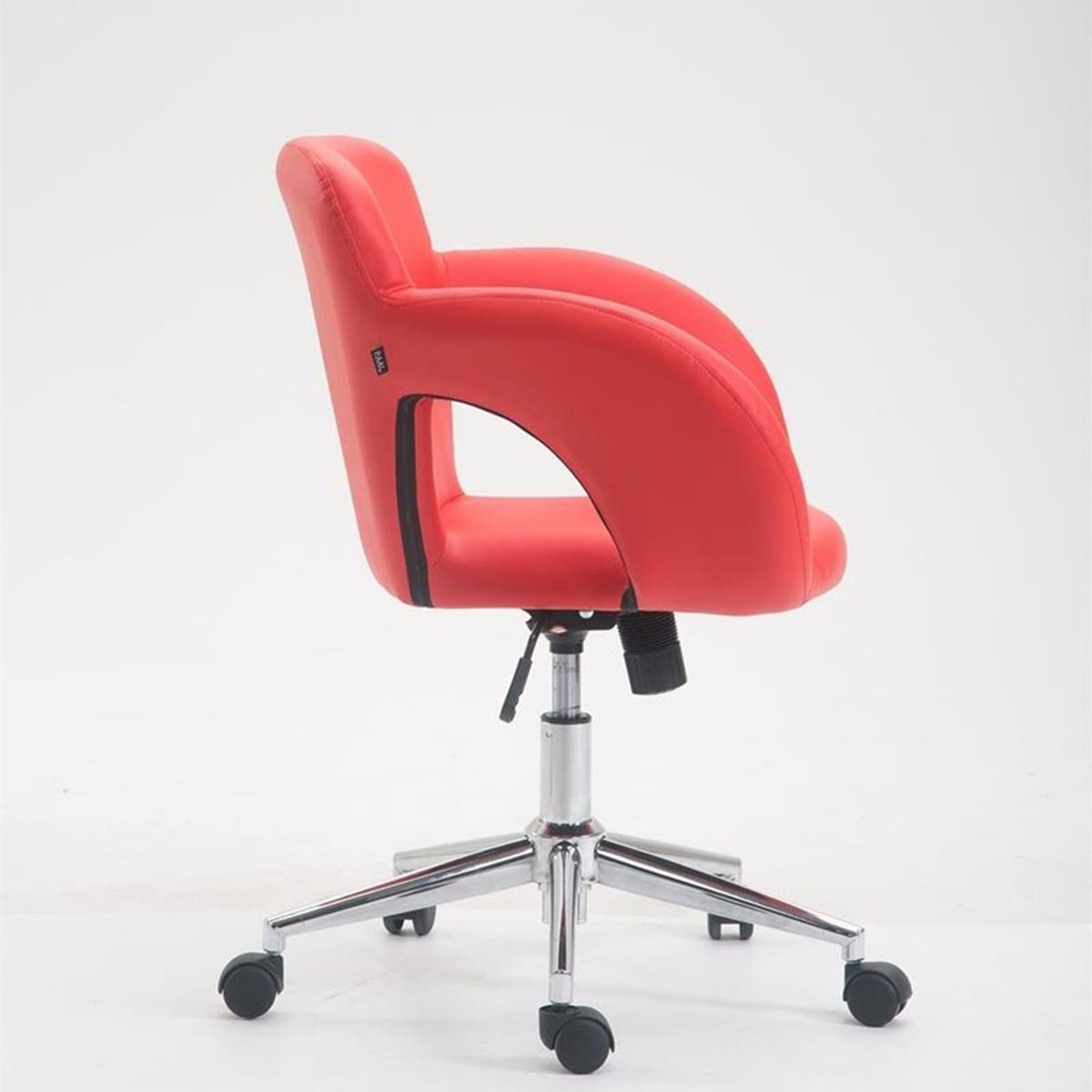 Chaise de Bureau ALVA, en Cuir, couleur Rouge - chaisepro.fr